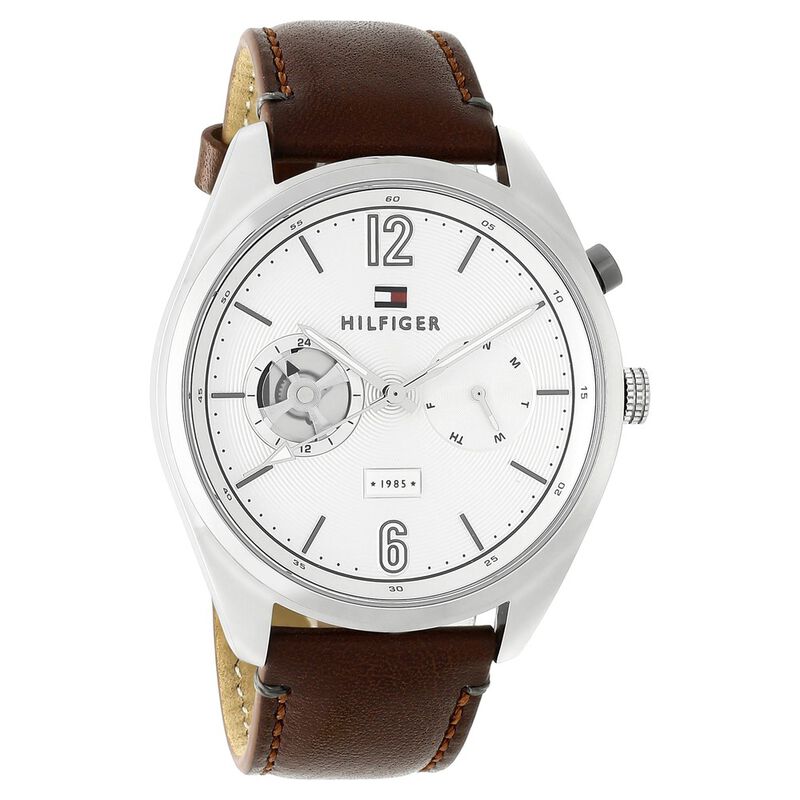 Buy Online Tommy Hilfiger Quartz Analog White Dial Leather Strap Watch ...