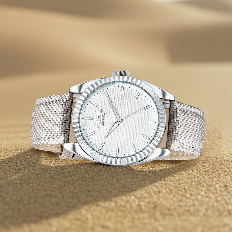 Buy Online Poze By Sonata Quartz Analog White Dial Grey Nylon Strap ...
