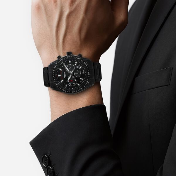 Buy Online Titan Quartz Chronograph Black Dial Stainless Steel Strap ...