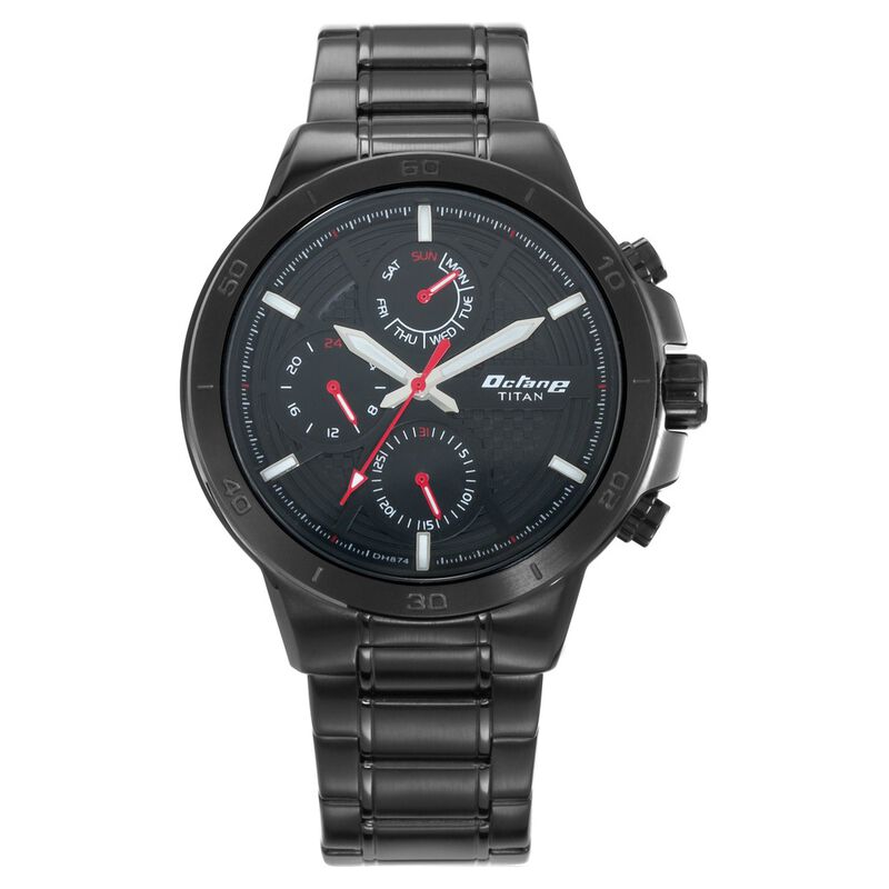Buy Online Titan Quartz Analog Black Dial Stainless Steel Strap Watch ...