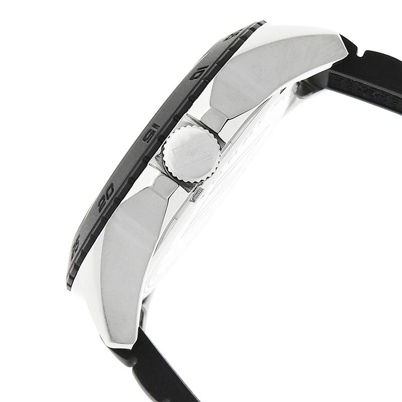 Buy Online Tommy Hilfiger Quartz Analog Black Dial Silicone Strap Watch ...