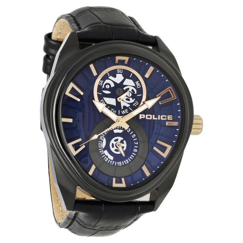 Buy Online Police Quartz Multifunction Blue Dial Leather Strap Watch ...