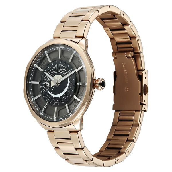 Buy Online Titan Stellar Analog with Sun Moon Phase and Black Dial ...