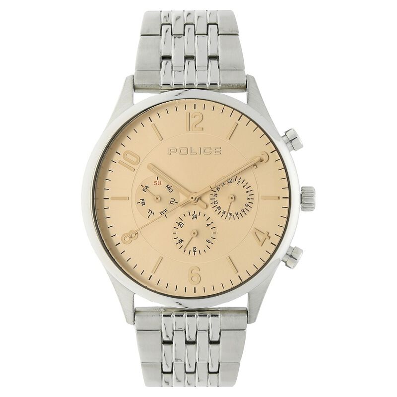 Buy Online Police Quartz Multifunction Silver Dial Metal Strap Watch ...