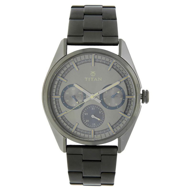 Buy Online Titan Quartz Multifunction Grey Dial Stainless Steel Strap ...