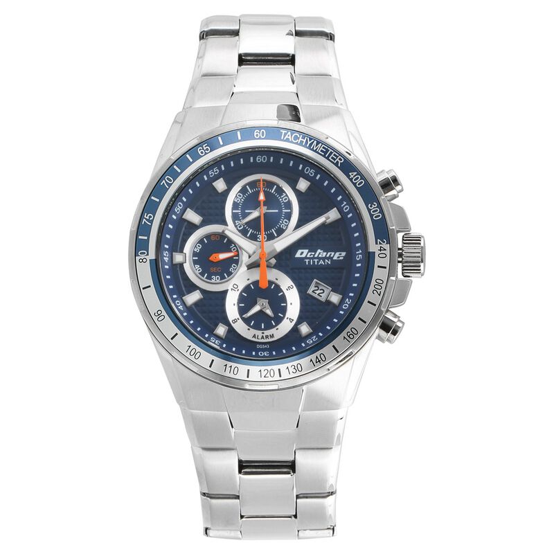 Buy Online Titan Quartz Chronograph Blue Dial Stainless Steel Strap ...