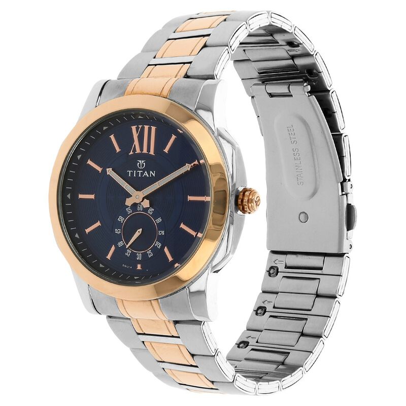 Buy Online Titan Regalia Rome Blue Dial Quartz Multifunction Stainless ...