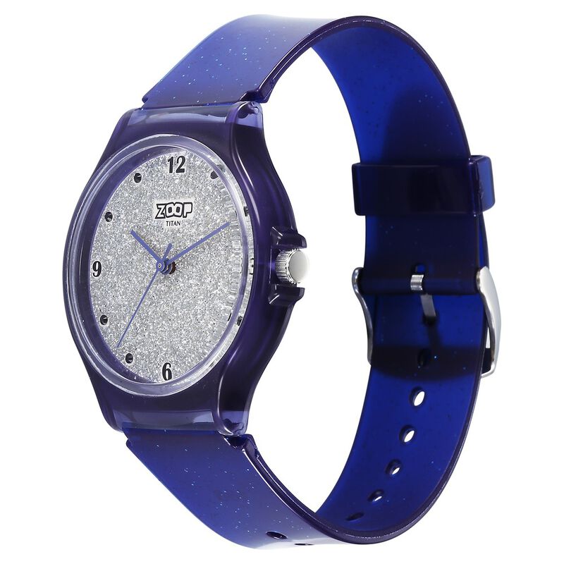 Buy Online Zoop by Titan Glitter Quartz Analog Grey Dial Polyurethane ...