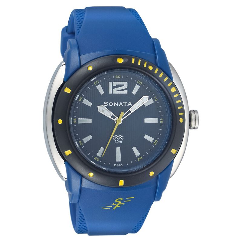 Buy Online Sonata Quartz Analog Blue Dial Strap Watch for Men ...
