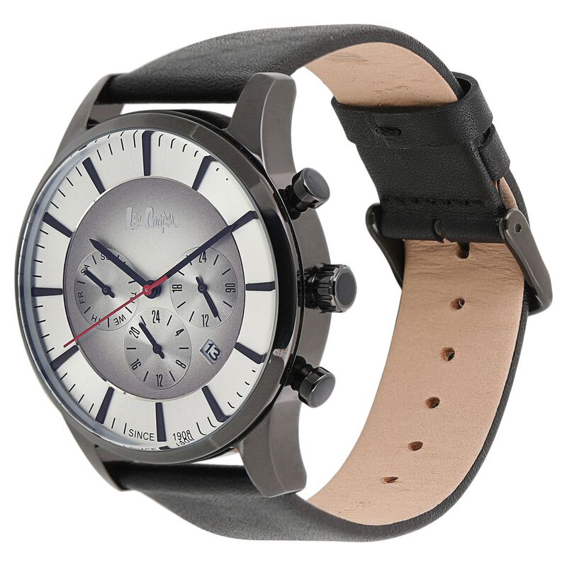 Buy Online Lee Cooper Quartz Multifunction Silver Dial Leather Strap ...