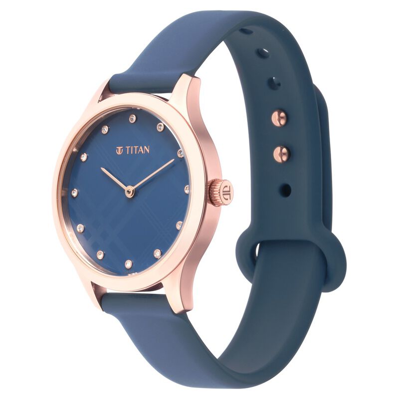 Buy Online Titan Athleisure Blue Dial Analog Rubber Strap watch for ...