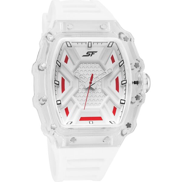 Buy Online SF Maiden Voyage Sport Watch White Dial And Strap with red ...
