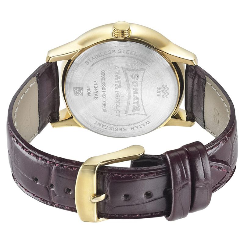 Buy Online Sonata Quartz Analog with Day and Date White Dial Leather ...