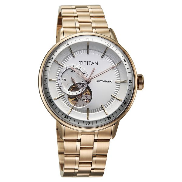 Buy Online Titan Orbital Open Heart Automatic Analog with White Dial ...