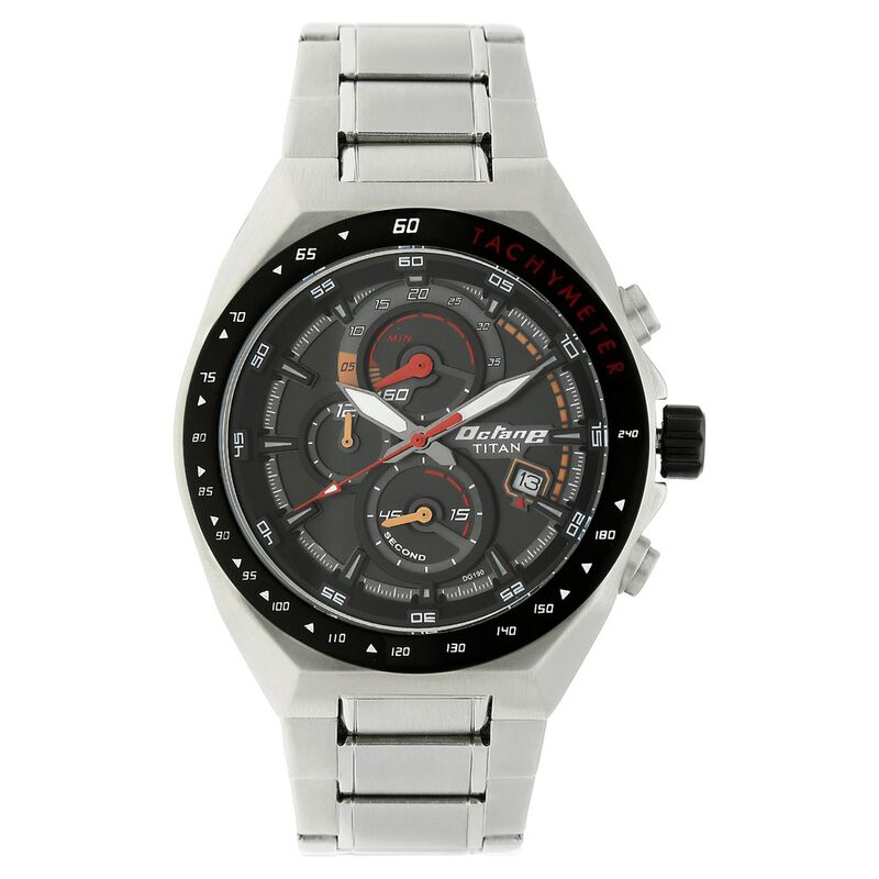 Buy Online Titan Octane Black Chrono Stainless Strap Watch for Men ...