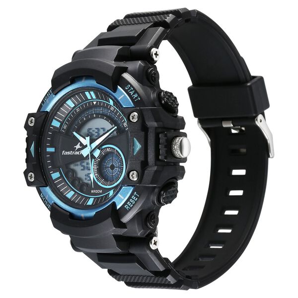 Buy Online Fastrack StreetStyle Quartz Digital Black And Blue Dial ...