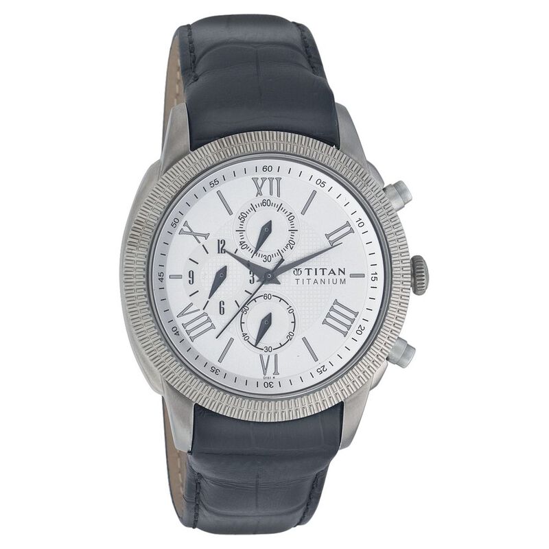 Buy Online Titan Quartz Chronograph Silver Dial Watch for Men ...
