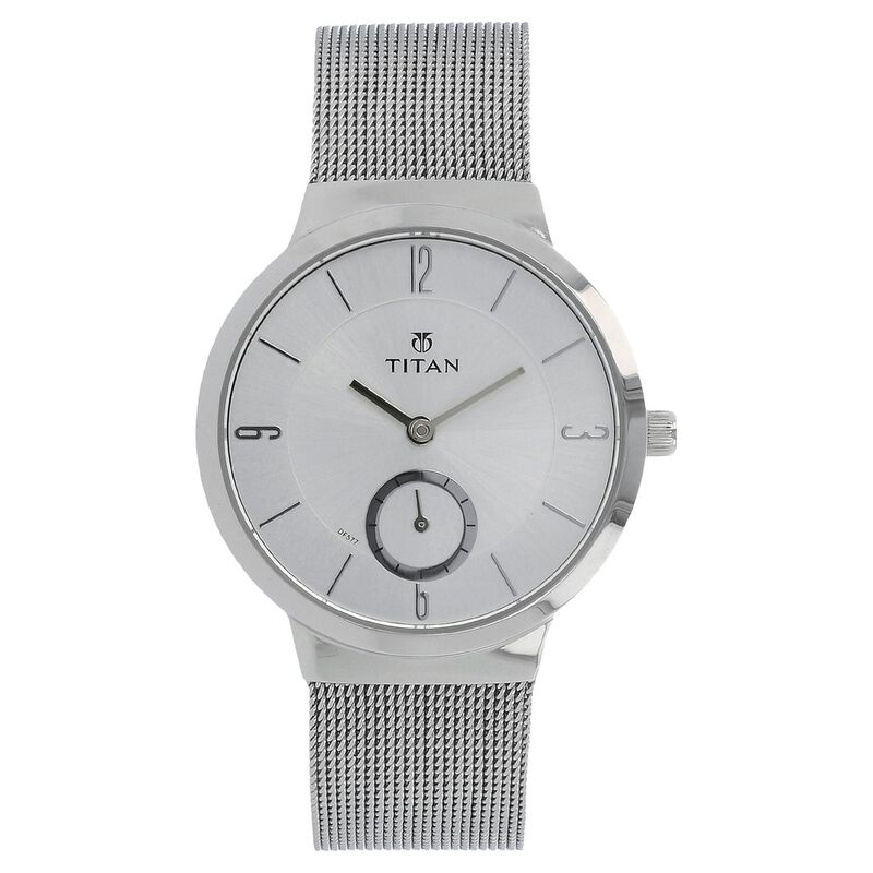 Buy Online Titan Quartz Analog Silver Dial Stainless Steel Strap Watch ...