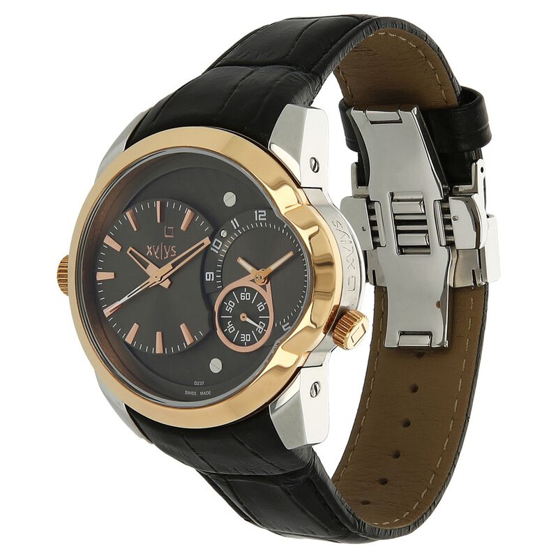 Buy Online Xylys Quartz Analog Black Dial Leather Strap Watch for Men ...