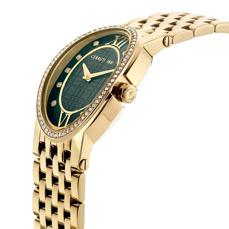 Buy Online Cerruti 1881 Quartz Analog Green Dial Stainless Steel Strap ...