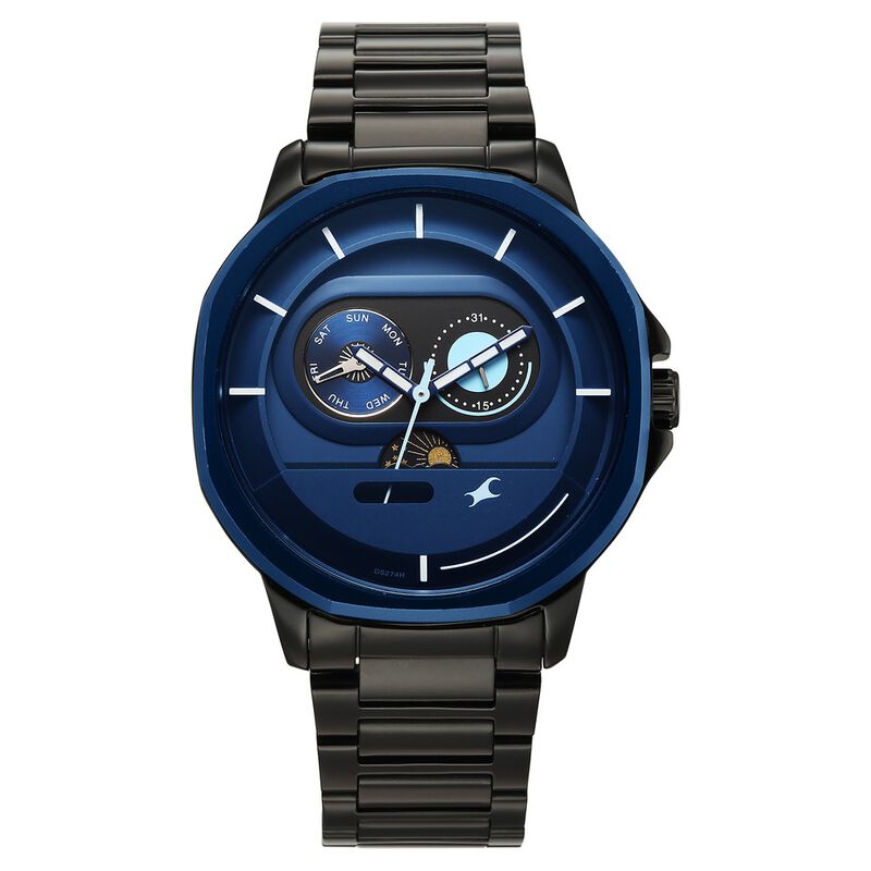 Buy Online Fastrack Street Opulence Quartz Sun Moon Multifunction Blue ...
