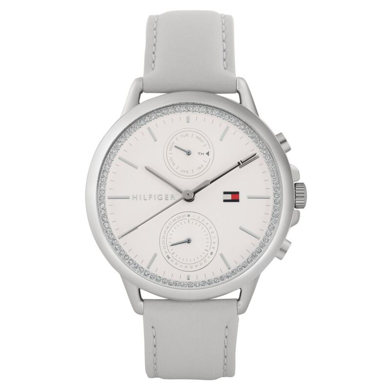 Buy Online Tommy Hilfiger Quartz Multifunction Pink Dial Leather Strap ...