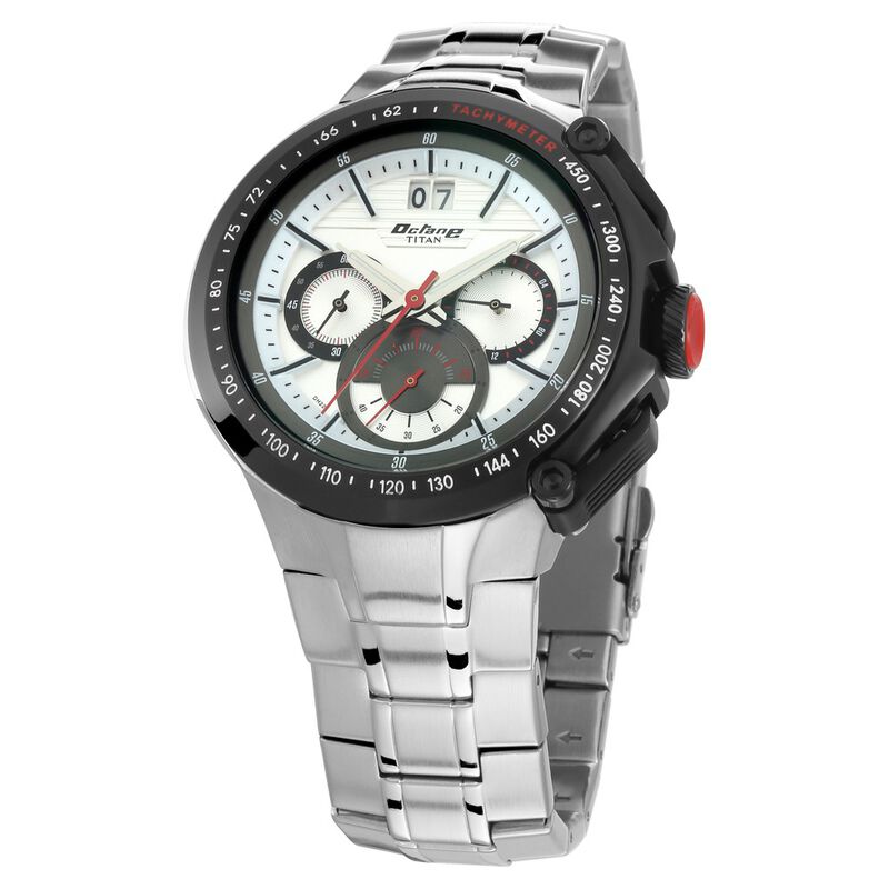 Buy Online Titan Octane White Chrono Stainless Strap watch for Men ...