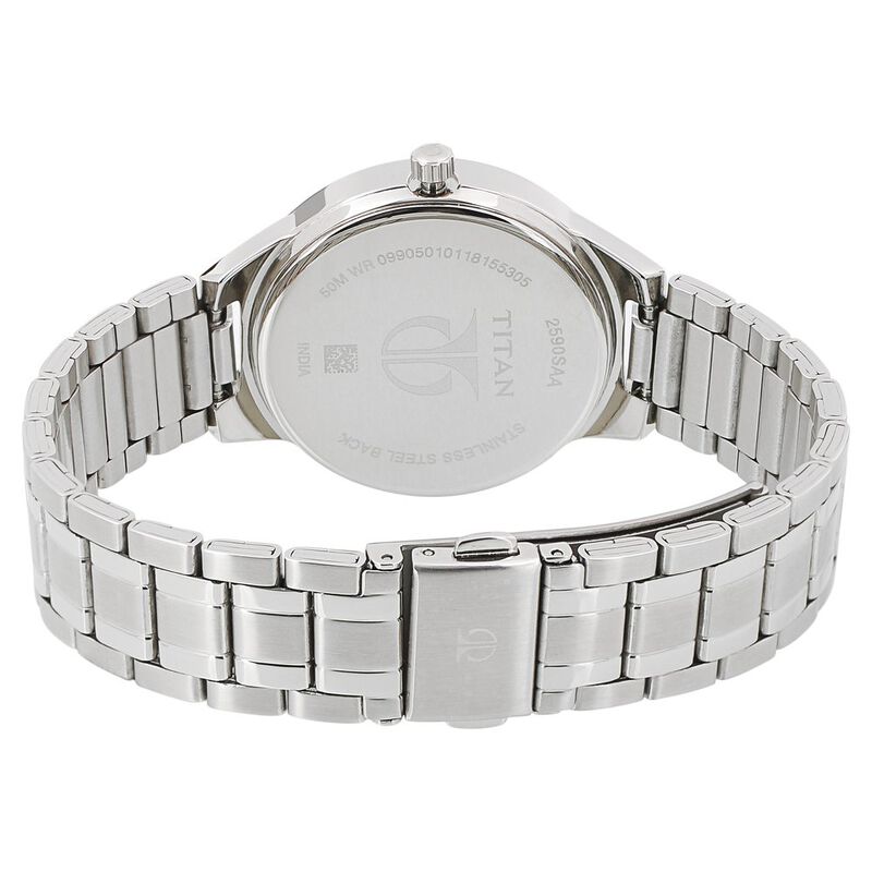 Buy Online Titan Workwear Brown Moonphase Dial Stainless Steel Strap ...