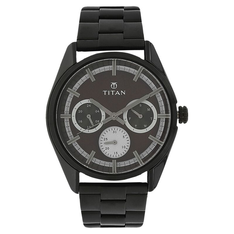 Buy Online Titan Purple Past Modern Brown Dial Quartz Multifunction ...