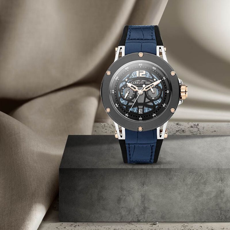 Buy Online Cerruti 1881 Blue Dial Silicone Strap Watch for Men ...