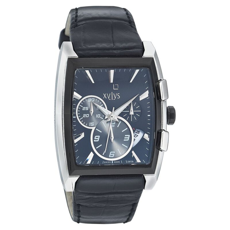 Buy Online Xylys Swiss Chronograph Black Leather Strap and Black Dial ...