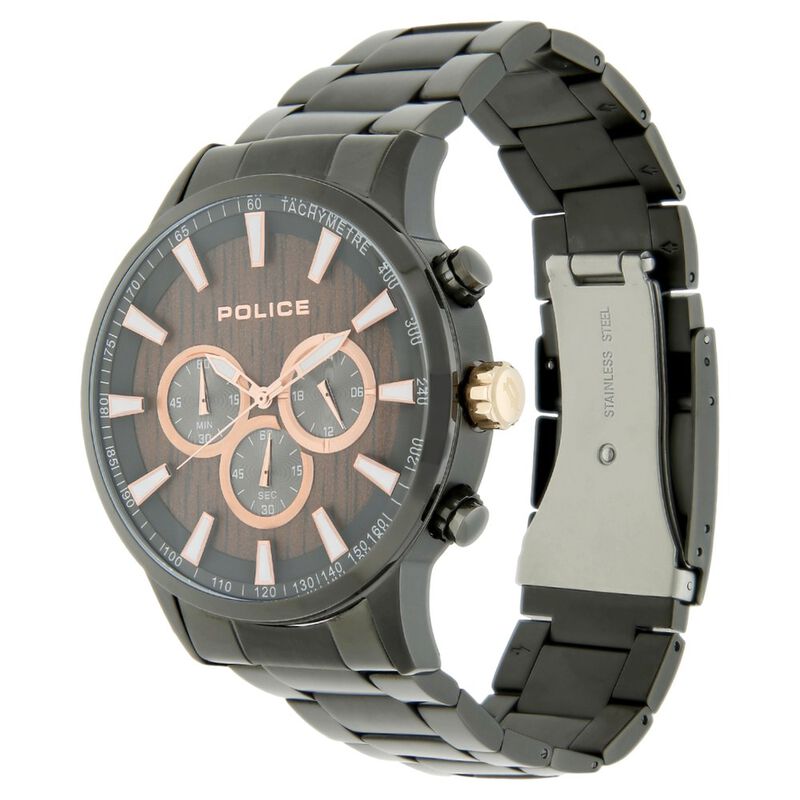 Buy Online Police Quartz Chronograph Brown Dial Metal Strap Watch for ...