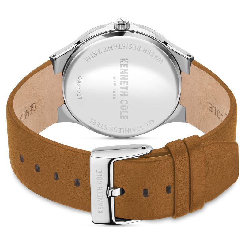 Buy Online Kenneth Cole Blue Dial Leather Strap Watch For Men ...