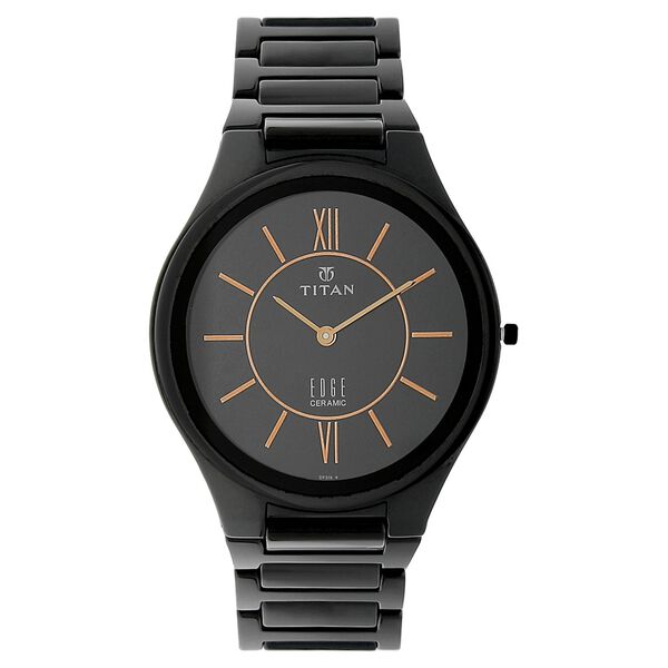 Buy Online Titan Edge Ceramic Quartz in Rich Black Dial Watch for Men ...