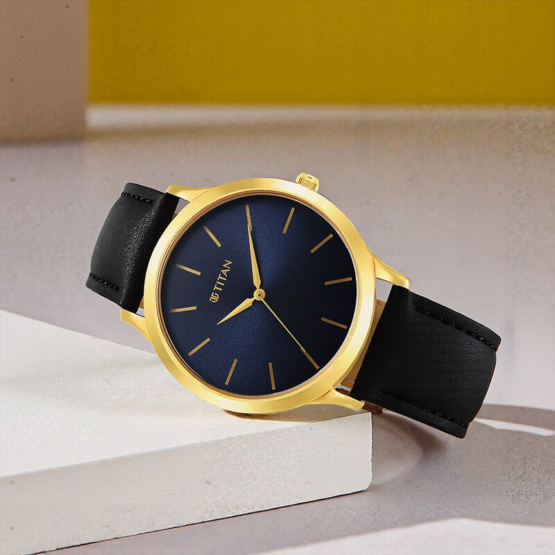 Buy Online Titan Karishma Radiance Blue Dial Analog Leather Strap watch ...