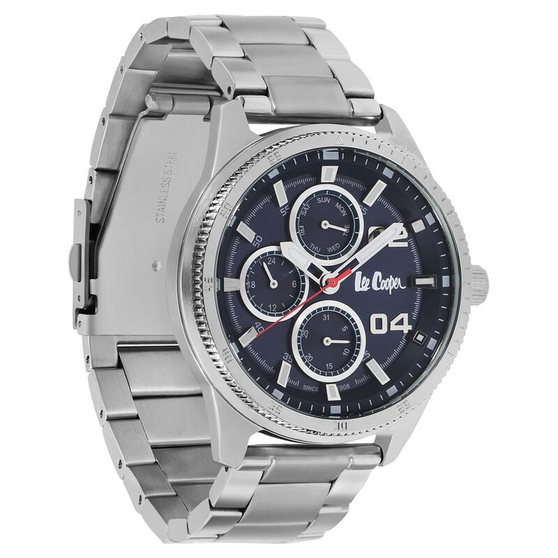 Buy Online Lee Cooper Quartz Multifunction Blue Dial Stainless Steel ...