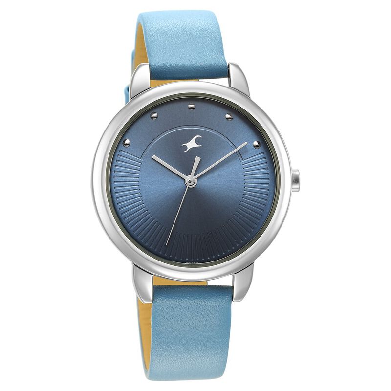 Buy Online Fastrack Stunners Quartz Analog Blue Dial Leather Strap ...