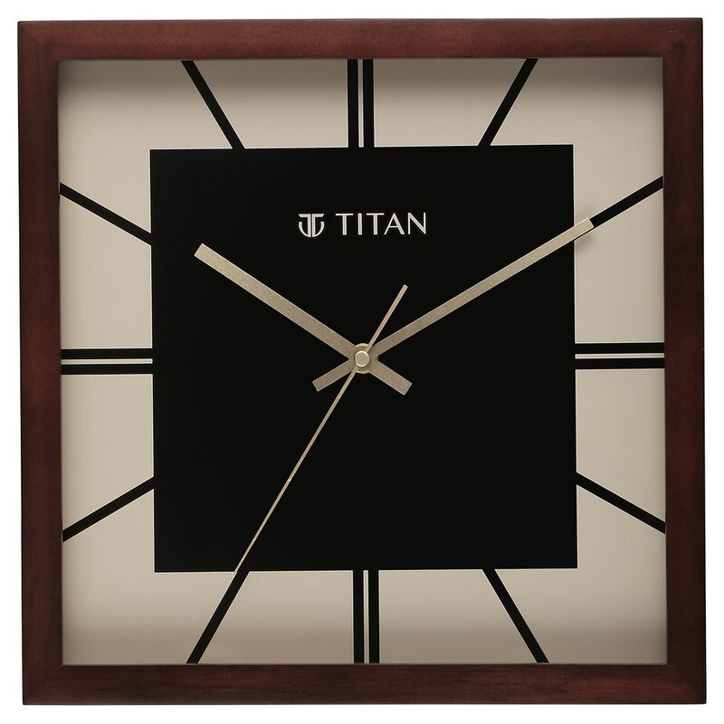 Buy Online Titan Black & Timber Wooden Wall Clock - w0090wa02 | Titan