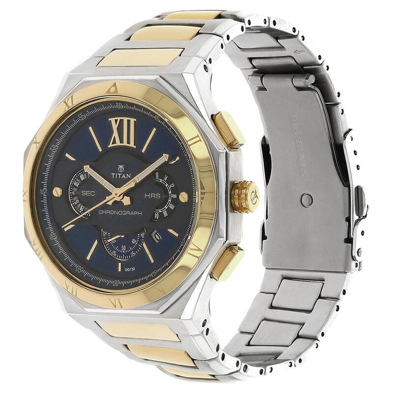 Buy Online Titan Regalia Rome Blue Dial Chronograph Stainless Steel ...