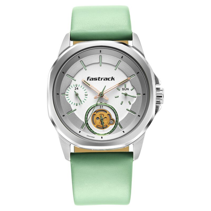 Buy Online Fastrack Exuberant Quartz Analog White Dial Leather Strap ...