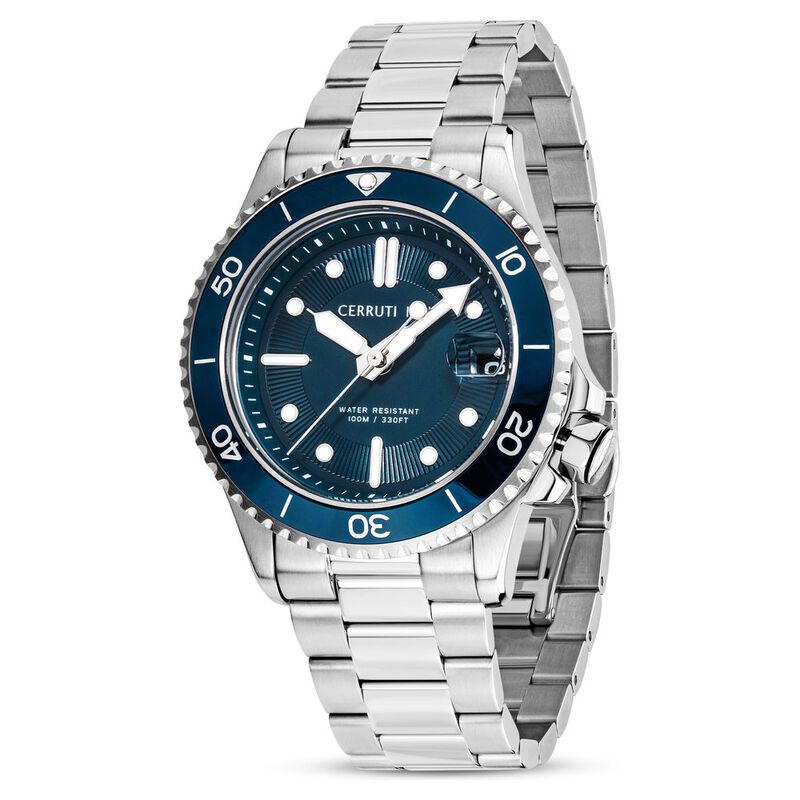 Buy Online Cerruti 1881 Blue Dial Stainless Steel Strap Watch for Men ...
