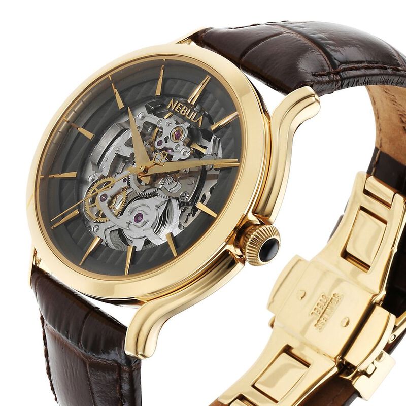 Buy Online Titan Nebula Art Deco Skeleton Automatic 18 Karat Solid Gold ...