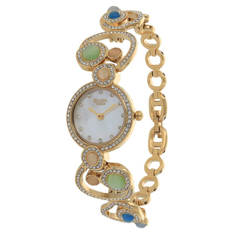 Buy Online Titan Raga Moonlight Mother of Pearl Dial Women Watch With ...