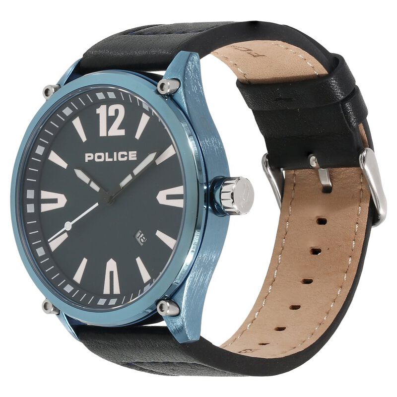 Buy Online Police Quartz Analog Blue Dial Leather Strap Watch for Men ...
