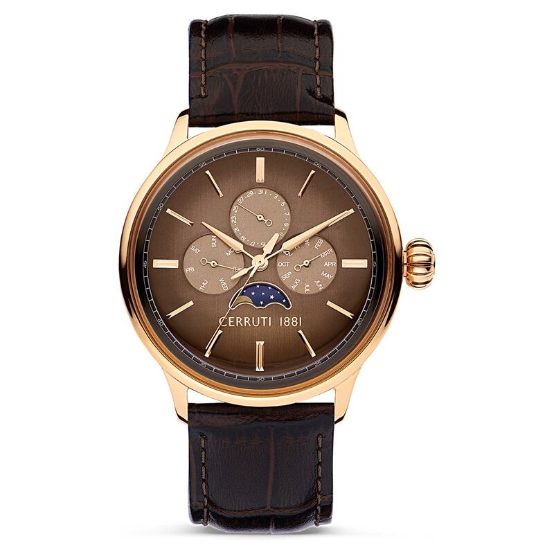 Buy Online Cerruti 1881 Brown Dial Leather Strap Watch for Men ...