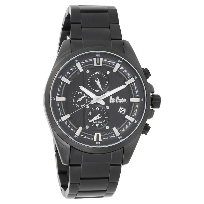Buy Online Lee Cooper Quartz Analog Black Dial Metal Strap Watch for ...