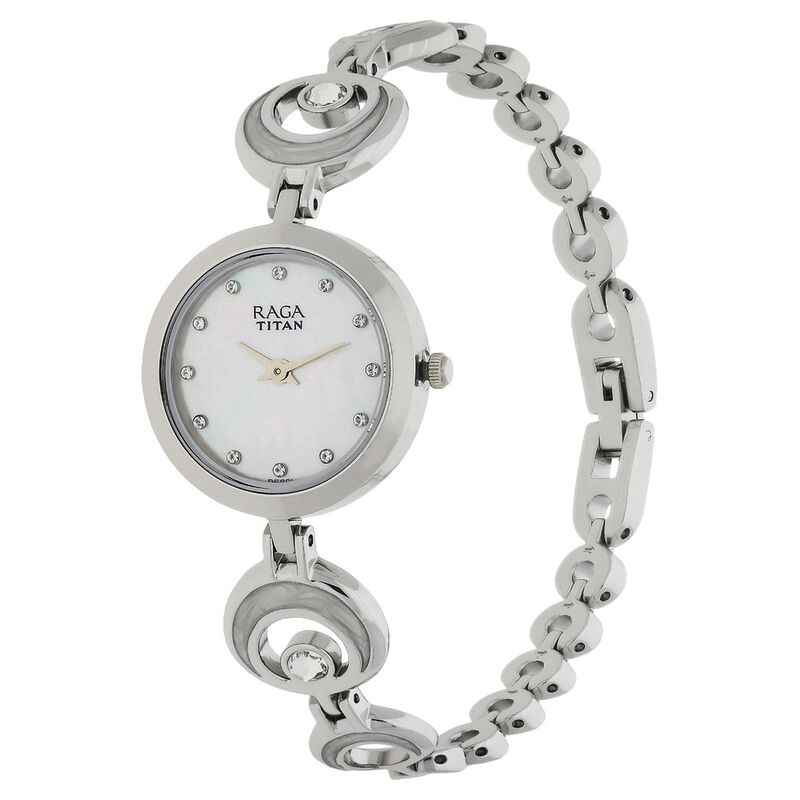 Buy Online Titan Raga Moonlight Mother of Pearl Dial Women Watch With ...