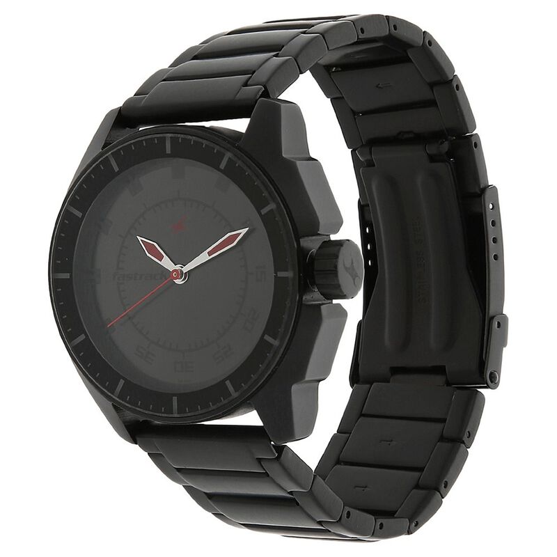 Buy Online Fastrack Quartz Analog Black Dial Stainless Steel Strap ...