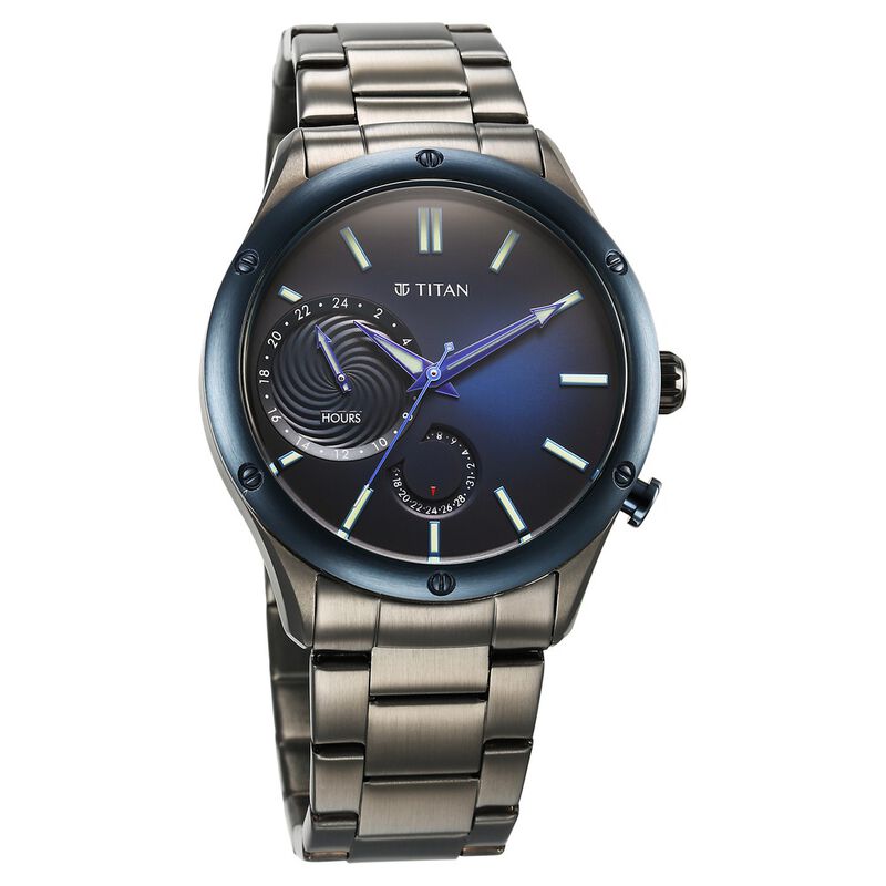 Buy Online Titan Stellar Quartz Multifunction Blue Dial Stainless Steel ...