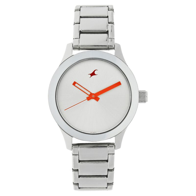 Buy Online Fastrack Quartz Analog Silver Dial Stainless Steel Strap ...